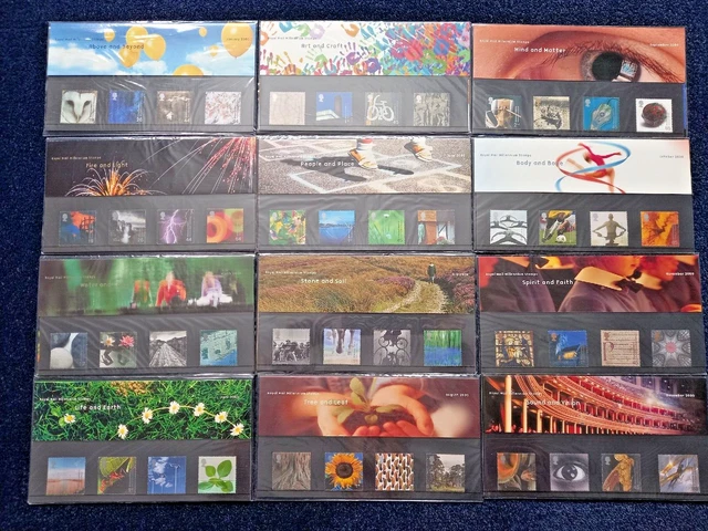 GB 2000 MILLENNIUM Stamps Complete Year 12 Presentation Packs Mnh ...