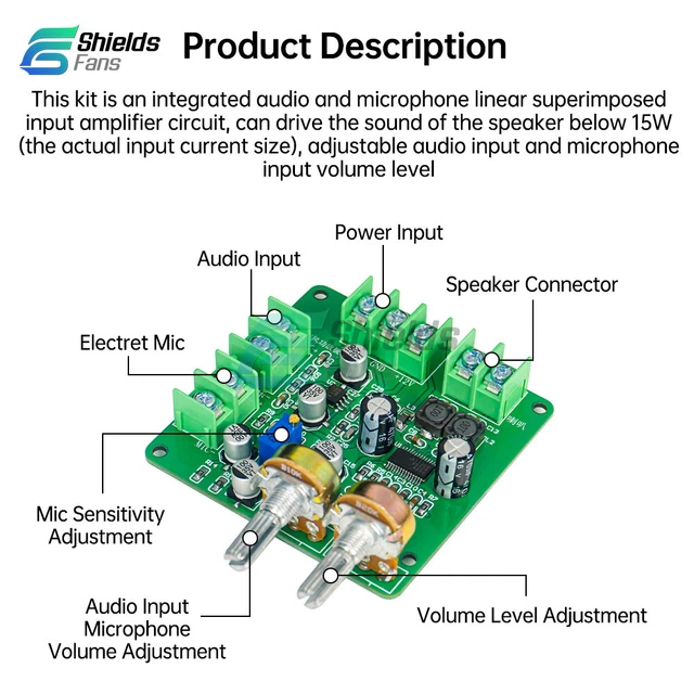 NE5532 AUDIO MICROPHONE Amplifier Board TPA3110D2 Preamplifier Module ...