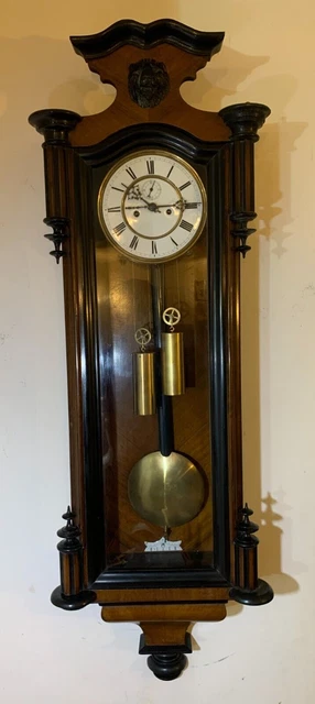 ANTIQUE VIENNA REGULATOR wall clock vintage large movement restored by ...
