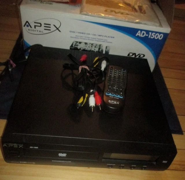 APEX AD-1500 DVD Video Player with original remote control manual and ...
