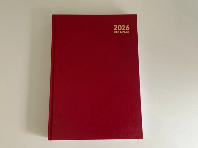 BRAND NEW 2026 Red A4 Page Per Day Hardback Diary £10.78 - PicClick UK