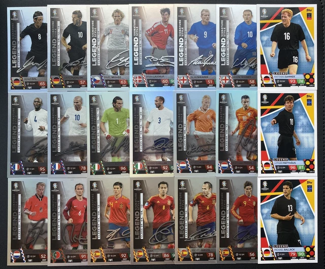 TOPPS MATCH ATTAX UEFA EURO 2024 Complete Full Legend Signature Set & 3 ...