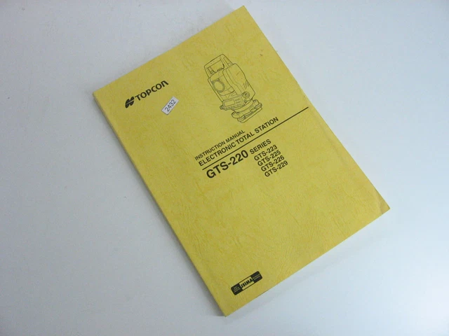 TOPCON INSTRUCTION MANUAL Electronic Total Station, Gts-220 Series £47. ...