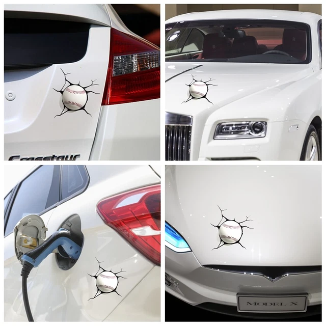 AUTO DECAL WATERPROOF Window Auto-styling 3D Baseball Hit Window Car ...