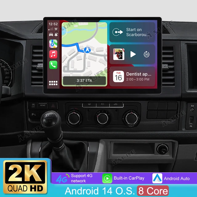 13.1& ANDROID 14 Autoradio 4+64GB 2K Für VW T6 Transporter Multivan ...