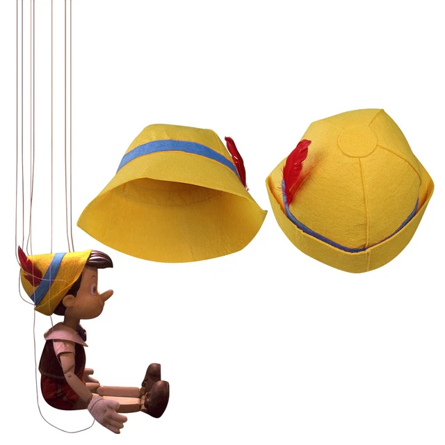 OAKAMY CHILDREN PINOCCHIO Cosplay Yellow Hat Cap Halloween Carnival ...