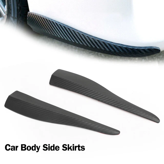 2PCS 36CM RUBBER Car Front Rear Bumper Lip Anti-collision Strip Carbon ...