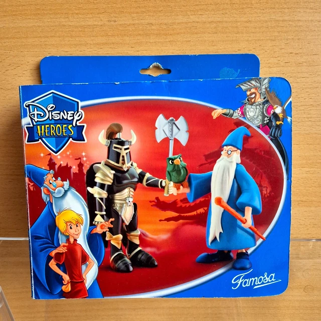 DISNEY FAMOSA MERLIN Archimedes & Castle Knight Figure Set Sword in the ...