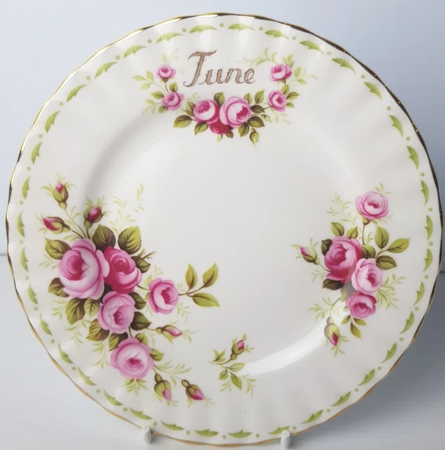 VINTAGE ROYAL ALBERT Flower Of The Month Plate June Roses Bone China ...