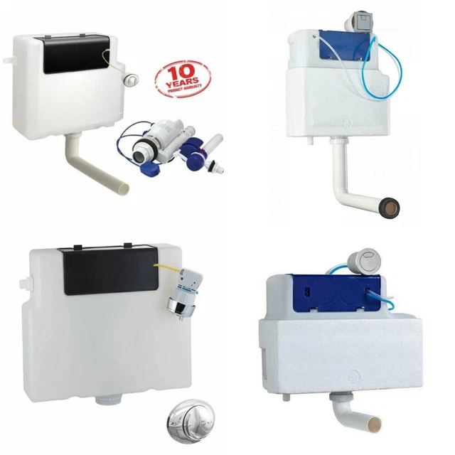 CONCEALED DUAL FLUSH Toilet Cistern Chrome Button Choice In Styles £24. ...