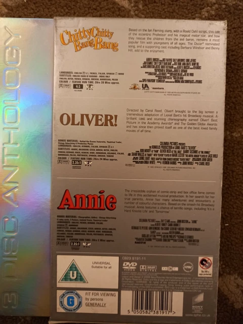 CHITTY CHITTY BANG Bang / Oliver / Annie Dvd 3 Disc Set Kids £12.99 ...