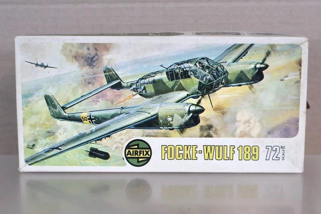 AIRFIX 267 FOCKE-WULF 189 WWII LUFTWAFFE GERMAN FIGHTER PLANE MODEL KIT ...