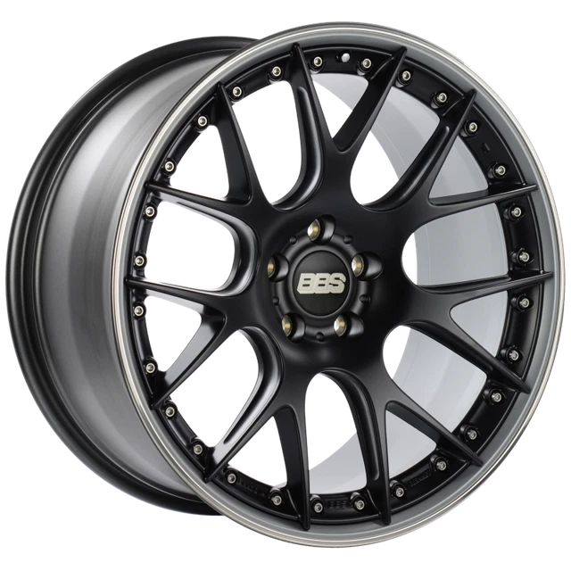 BBS CH-RII 21X10.5 5x120 ET35 Satin Black Center Platinum Lip SS Rim ...