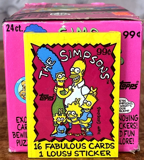 1990 TOPPS THE SIMPSONS TV Show🍿JUMBO PACK 16 Cards 1 Sticker VINTAGE ...
