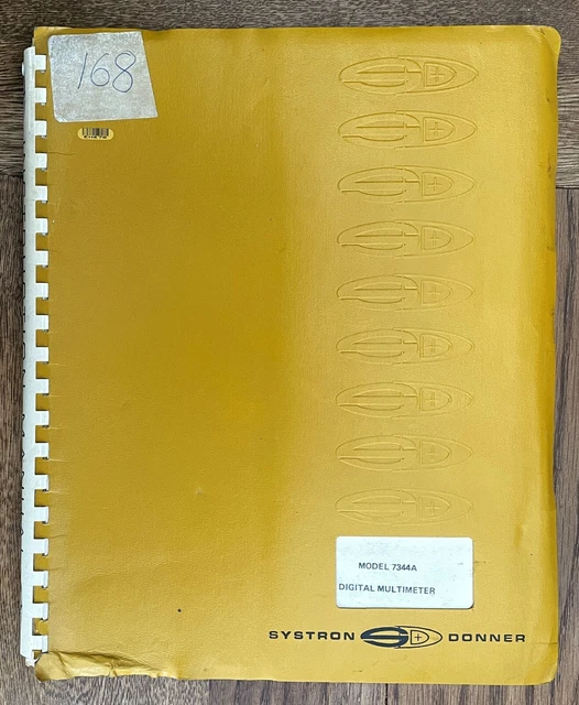 SYSTRON DONNER 7344A Digitalmultimeter Bedienungsanleitung 1980 EUR 9 ...
