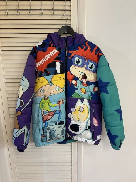 MEMBERS ONLY X Nickelodeon Puffer Jacket Rugrats Spongebob Hey Arnold ...