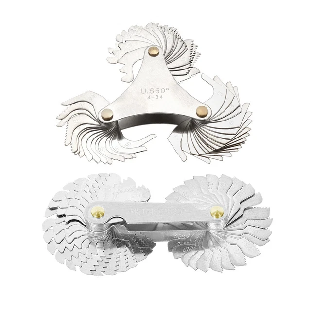 CALIBRADOR DE ROSCA, 51 uds Tipo SAE América, 58 uds 60° Métrico, 55 ...