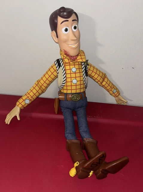 DISNEY PIXAR TOY Story 15" Talking Pull String Sheriff Woody Doll WORKS ...
