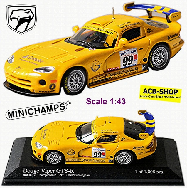 DODGE VIPER GTS-R British GTC 1999 #99 N.Cunningham (D) . Clark 1:43 ...