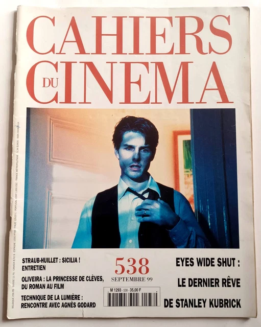 REVUE CAHIERS DU Cinéma #538 (Sept. 1999) Straub-Huillet, Kubrick ...