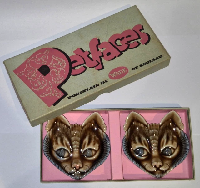 WADE 1950S SIAMESE CAT FACE DISHES Pet Faces Dishes 1959-1960 BOXED ...