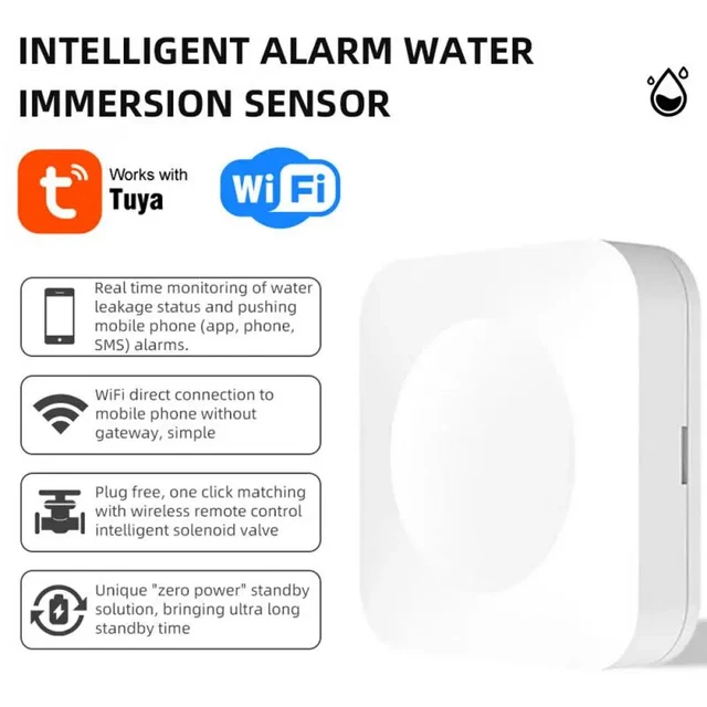 TUYA RF433 IMMERSION Sensor Smart Water Leakage Sensor WIFI Water Tank ...