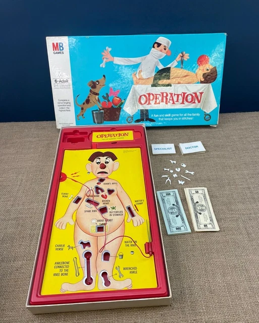 VINTAGE MB GAMES 1975 Edition Operation Board Game 6+ £15.00 - PicClick UK