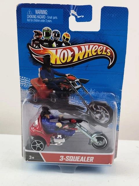HOT WHEELS MOTORCYCLE 3-SQUEALER W/Rider 2013 Mattel New £6.68 ...
