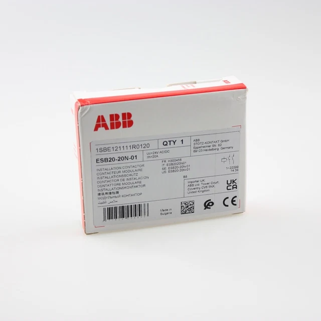 ABB ESB20-20N-01 INSTALLATIONSSCHÜTZ 20 A, 2S/0Ö, 24 V AC/DC EUR 32,95 ...
