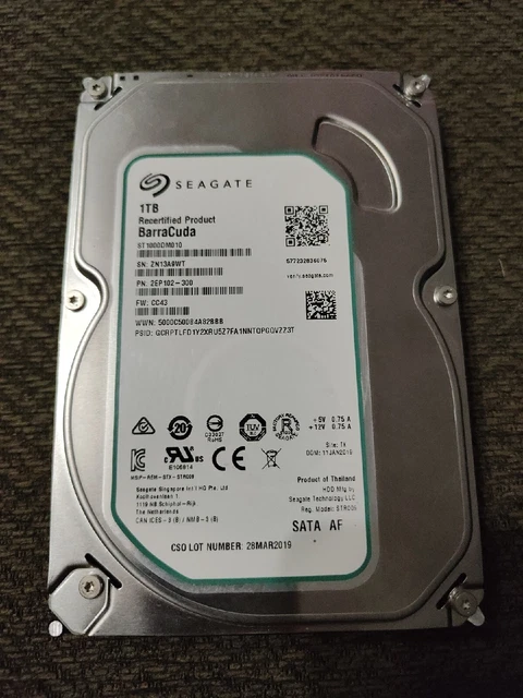 SEAGATE BARRACUDA 1TB 3.5" SATA 7200RPM ST1000DM010 Hard Drive HDD C £18.50 - PicClick UK