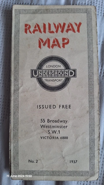 LONDON UNDERGROUND TUBE Map No. 2 1937 £135.00 - PicClick UK