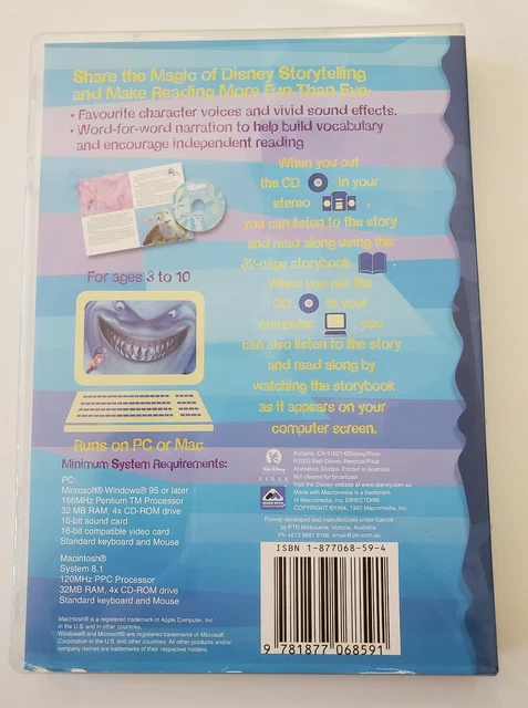 DISNEY PIXAR FINDING Nemo CD CD ROM Storybook Storytelling Listen and ...