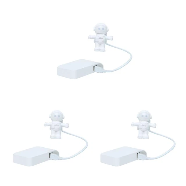 SET OF 3 Novelty Night Light Mini Usb Lamp Astronaut Desk Laptop £18.78 ...