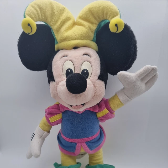 MICKEY MOUSE JESTER Soft Toy Disneyland Paris Vintage Stuffed Cuddly ...