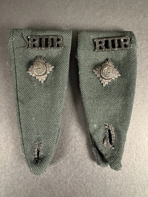 WW2 BRITISH ARMY Royal Ulster Rifles Officer's Shoulder Rank Slide ...