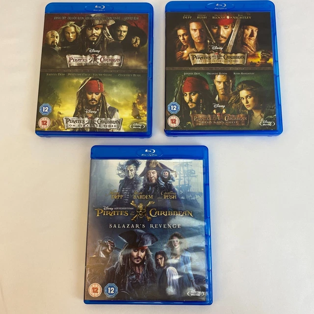 DISNEY'S PIRATES OF The Caribbean Complete 5 Film Blu-ray Movie ...