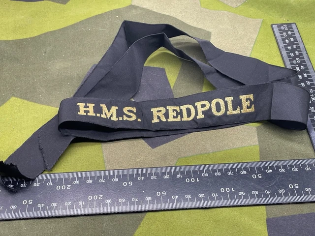 ORIGINAL BRITISH ROYAL Navy Cap Tally for HMS Redpole £5.00 - PicClick UK