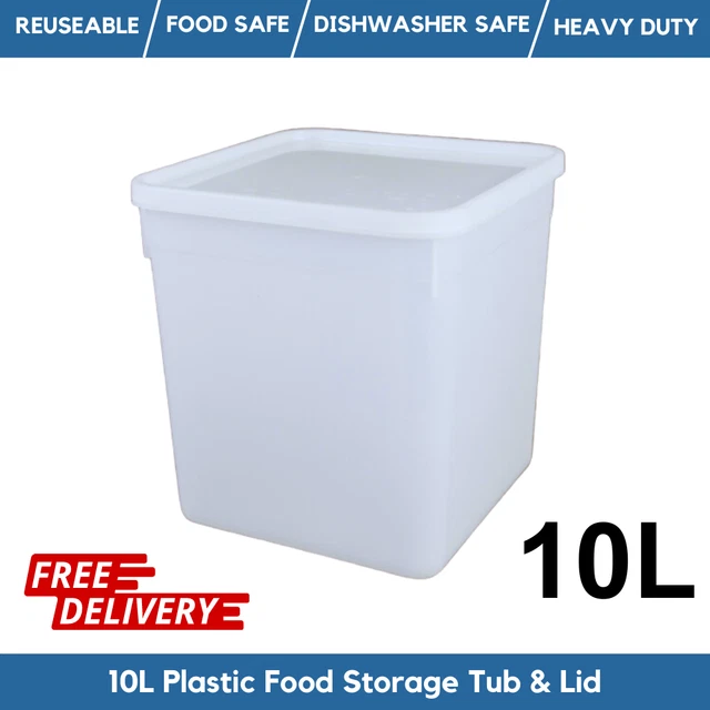 10L EXTRA LITRE Large Food Storage Container / Ice Cream Tub Containers ...