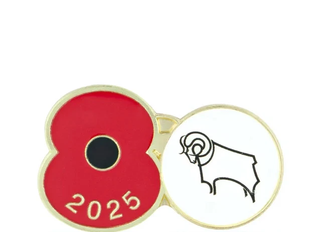 DERBY COUNTY 2025 Official Coloured Popp.y Badge £9.99 - PicClick UK