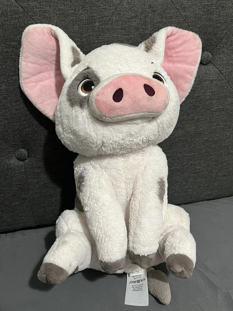 THE DISNEY STORE Moana Pua Plush Pig Stuffed Animal White Gray Pet 12 ...