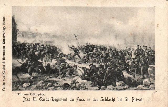 CPA MILITARIA - Das II. Garde-Regiment zu Fuss in der Schlacht bei St. Privat EUR 4,00 - PicClick FR
