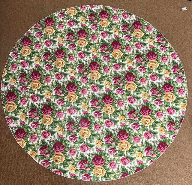 VINTAGE ROYAL ALBERT Old Country Roses Tablecloth Round Floral 70 VINTAGE ROYAL ALBERT Old Country Roses Tablecloth Round Floral 70