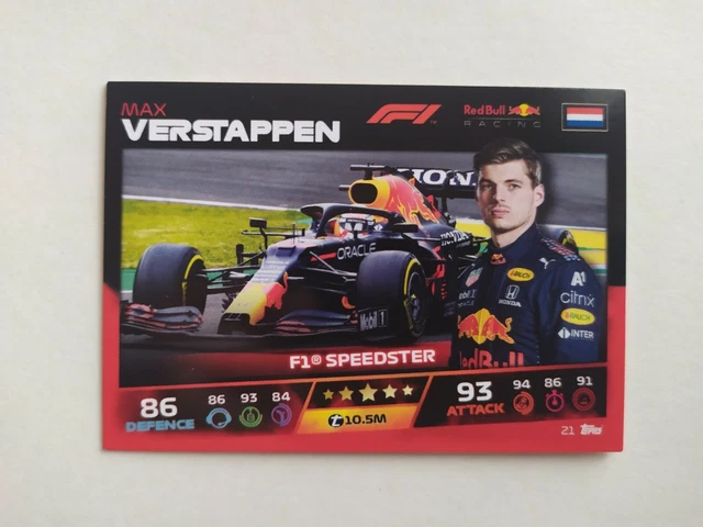F1 TURBO ATTAX TRADING CARD GAME 2021 RED BULL RACING VERSTAPPEN n 21 ...