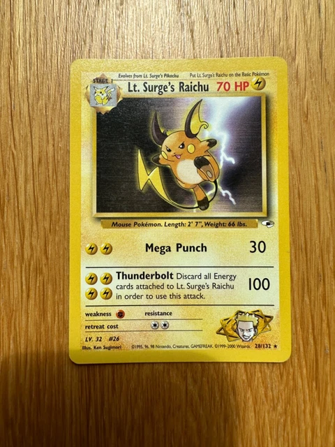 CARTA POKÉMON - Lt. Surge's Raichu Set Gym Heroes 28/132 - ENG Wizards ...