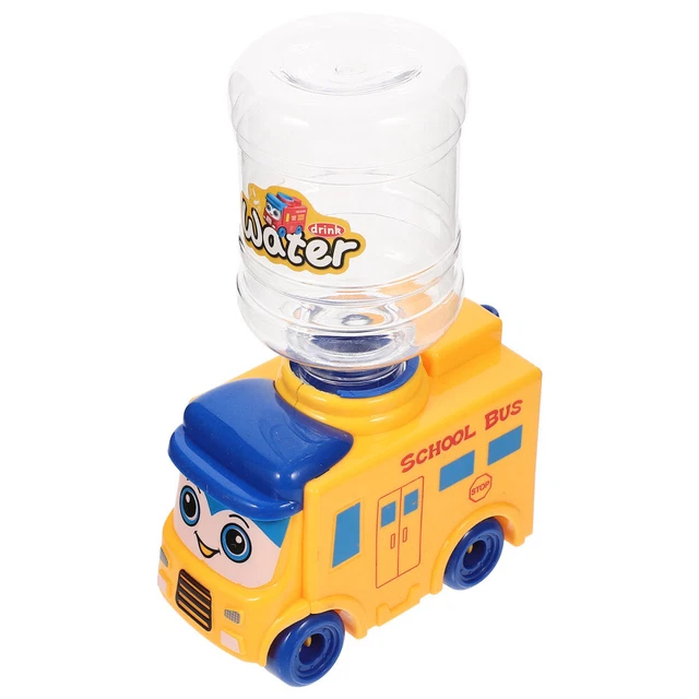 MINI WATER COOLER School Bus Model Water Fountain Toy Funny Water ...