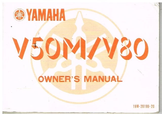 YAMAHA V50M & V80 Original 1982 Owners Instruction & Maintenance Handbook £29.99 - PicClick UK
