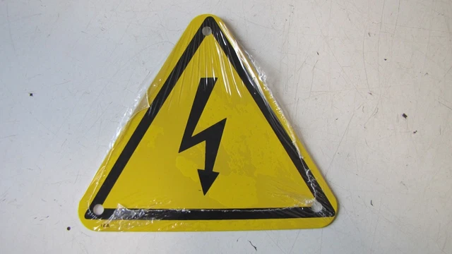 CARTELLO PERICOLO IN Alluminio Pittogramma - Alta Tensione Corrente ...