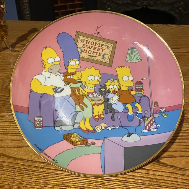 THE SIMPSONS 1991 Home Sweet Home Limited Edition Porcelain Plate Matt ...