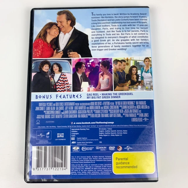 MY BIG FAT Greek Wedding 2 (DVD, 2016) Nia Vardalos John Corbett Region ...