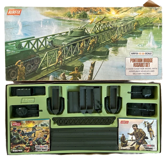 VINTAGE AIRFIX HO OO 1765-598 Pontoon Bridge Assault Plastic Model Set ...